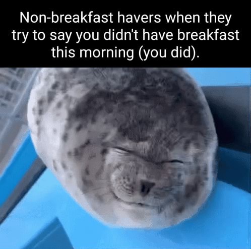 Non-breakfast havers when they try to say you didn't have breakfast ...