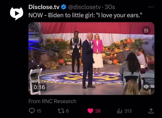 Disclose.tv @ @disclosetv NOW - Biden to little girl: "I love your ears ...