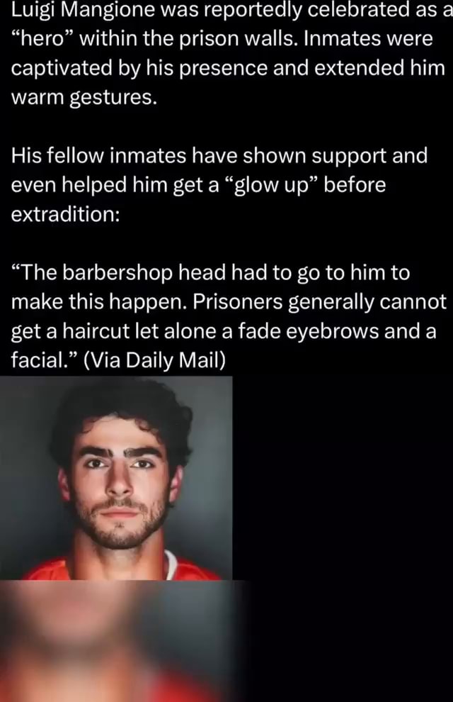 Luigi Mangione was reportedly celebrated as a "hero" within the prison ...