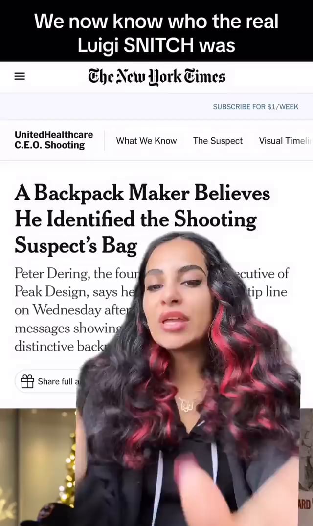 We now know who the real Luigi SNITCH was = The New ork Cimes SUBSCRIBE ...