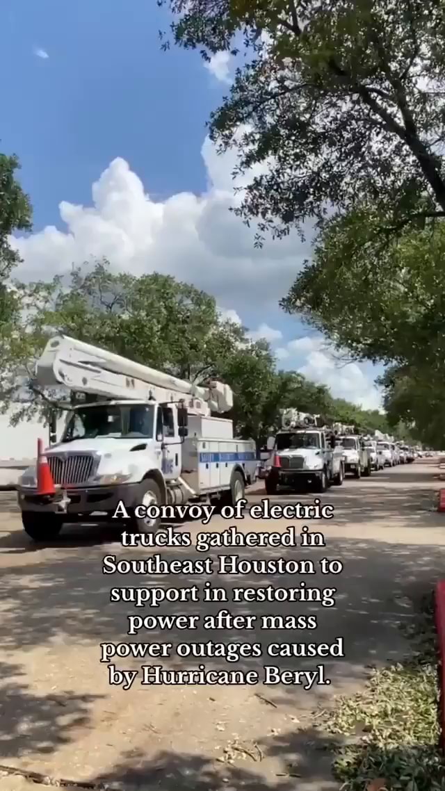 Aconvoy of electric trucks gathered in Southeast Houston to support in ...