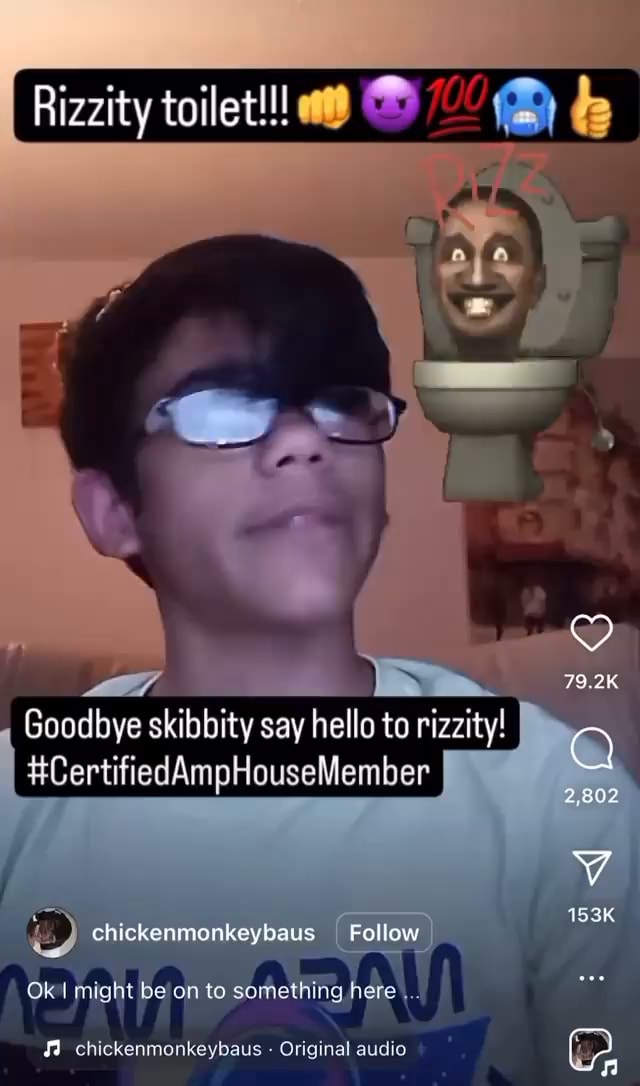 I Rizzity toilet!!! 79.2% Goodbye skibbity say hello to rizzity! # ...