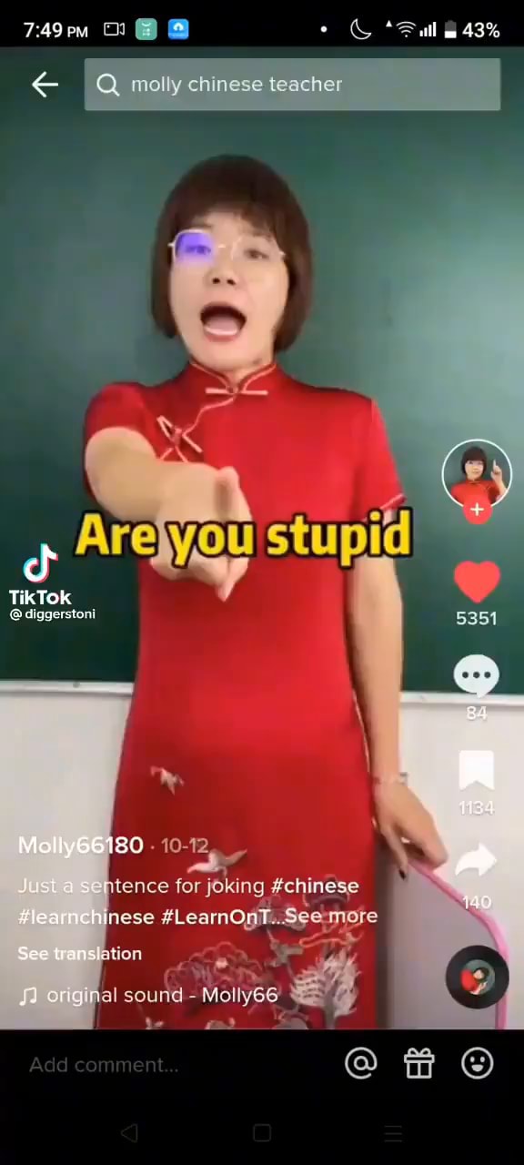 & *Full 43% Q molly chinese teacher TikTok @diggerstoni Mo 6180- for fokl ea hinese tr aslatien ...
