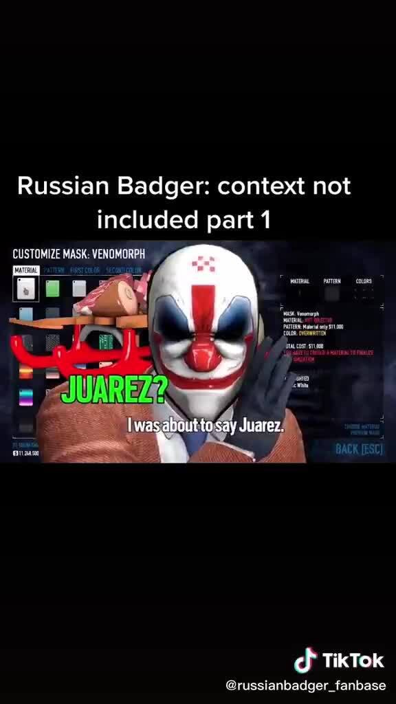 Russian Badger: context not included part 1 CUSTOMIZE MASK: VENOMORPH ...