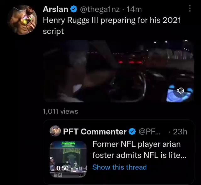 Arslan @ @thegainz - Henry Ruggs Ill preparing for his 2021 script ; I ...