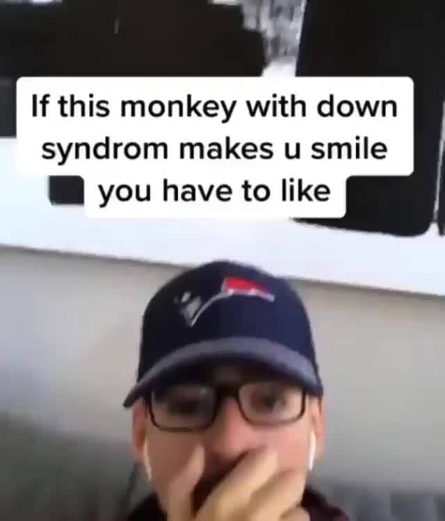 If this monkey with down syndrom makes u smile A you have to like - iFunny