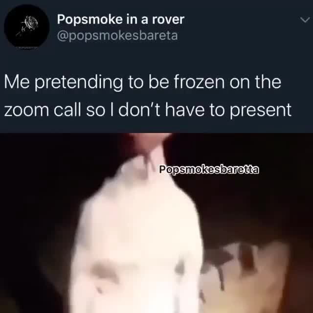 Me pretending to be frozen on the zoom call so I don't have to present ...