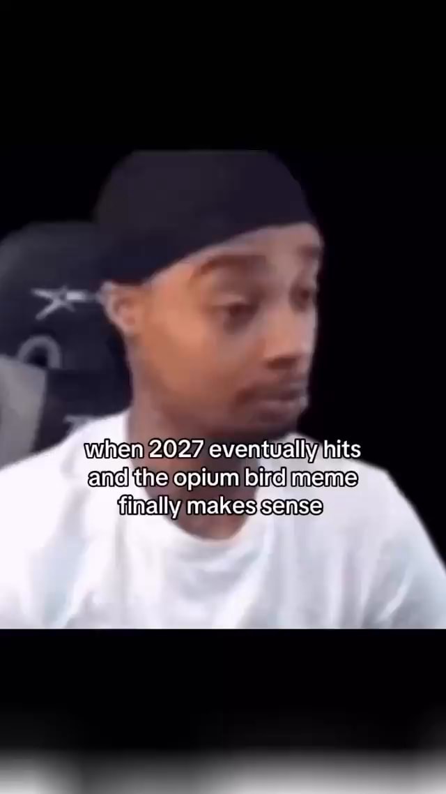 2027 eventually hits the opium bird meme finally, makes'sense - iFunny