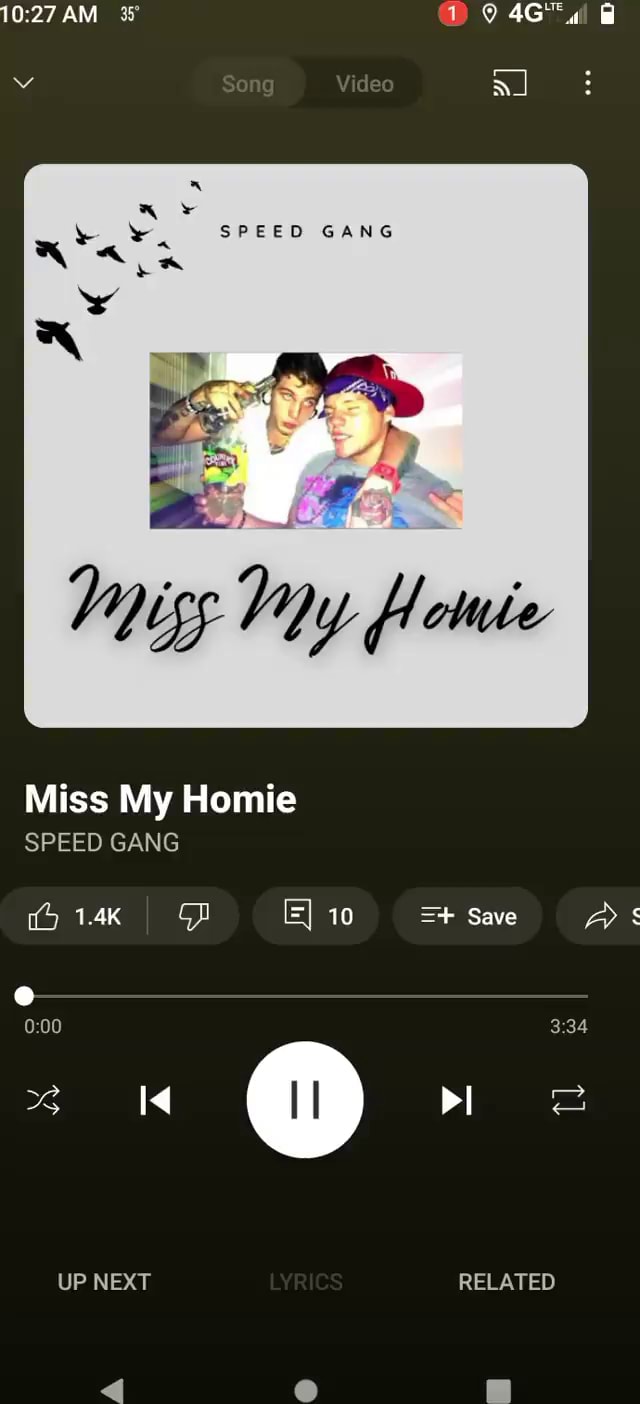 AM Video SPEED GANG Miss My Homie SPEED GANG 1.4K E] 10 Save UP NEXT RELATED - iFunny