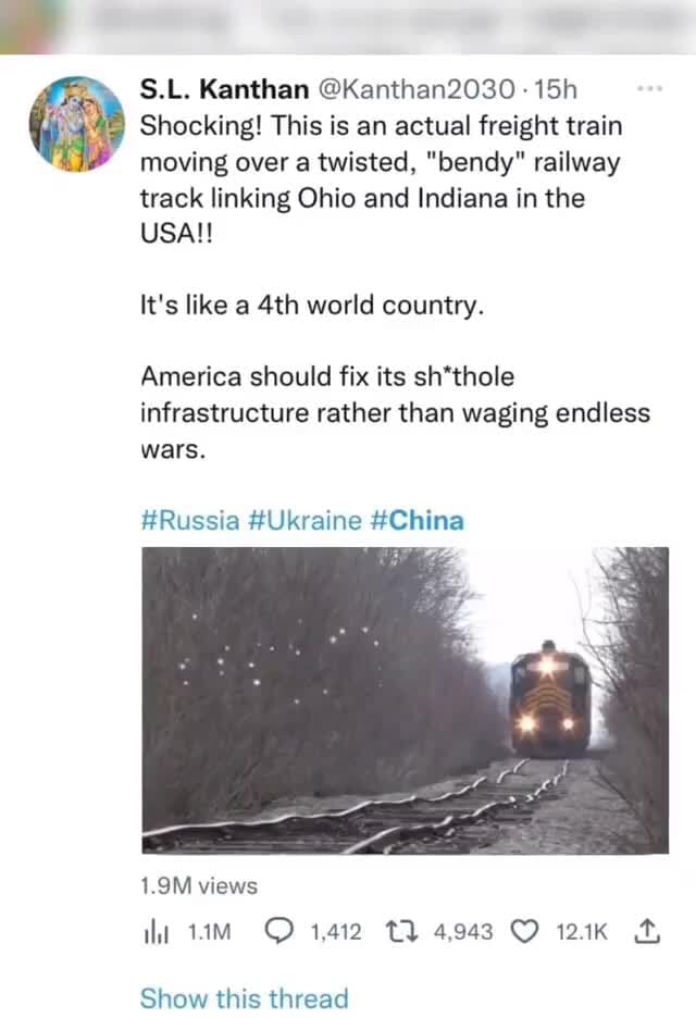 S.L. Kanthan @Kanthan2030 Shocking! This is an actual freight train ...