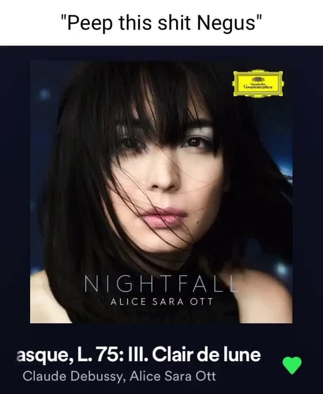 "Peep this shit Negus" We AN NIGHTFALL ALICE SARA OTT \ asque, L. 75 ...