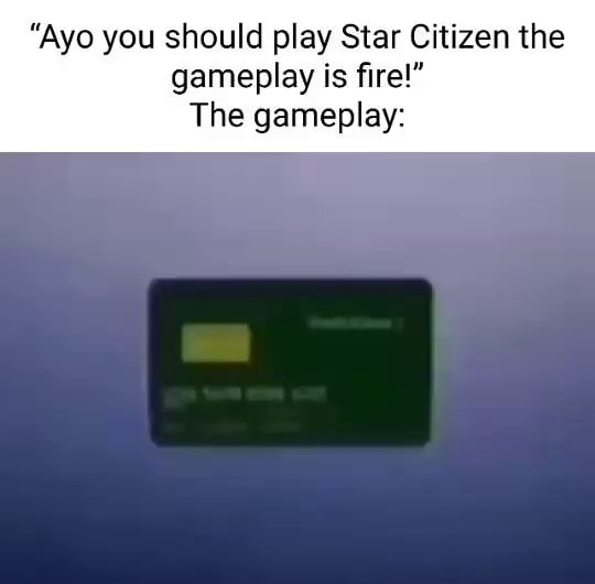 "Ayo you should play Star Citizen the gameplay is fire!" The gameplay ...
