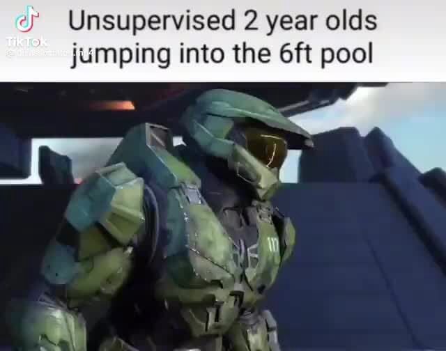Unsupervised 2 year olds jumping into the pool - iFunny