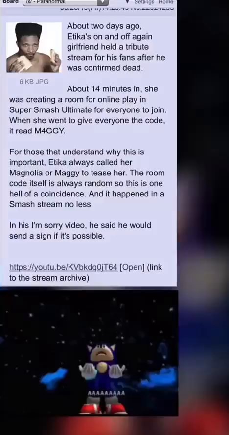 About two days ago, Etika's on and off again girlfriend held a tribute ...