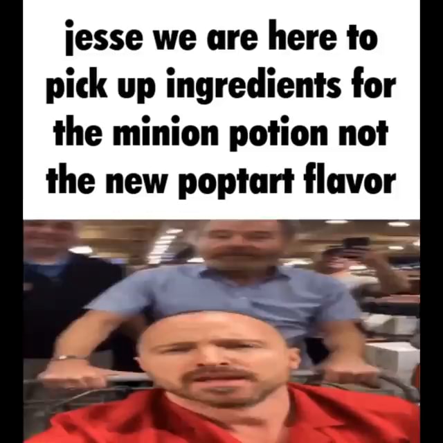 Jesse we are here to pick up ingredients for the minion potion not the ...