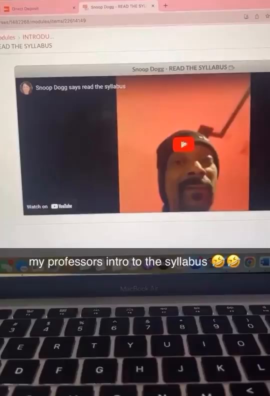 'Snoop Dogg - READ THE SYLLABUS my professors intro to the syllabus R Y ...