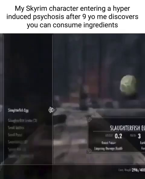 My Skyrim character entering a hyper induced psychosis after 9 yo me ...
