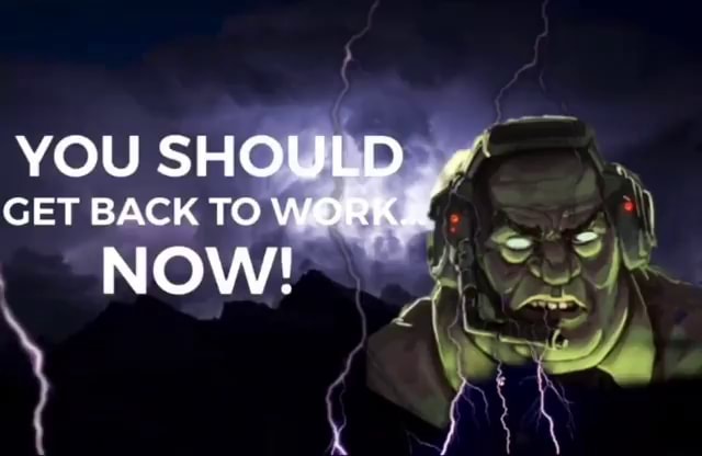YOU SHOULD GET BACK TO WORK... NOW! - iFunny