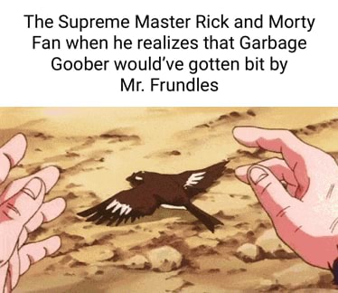 The Supreme Master Rick and Morty Fan when he realizes that Garbage ...