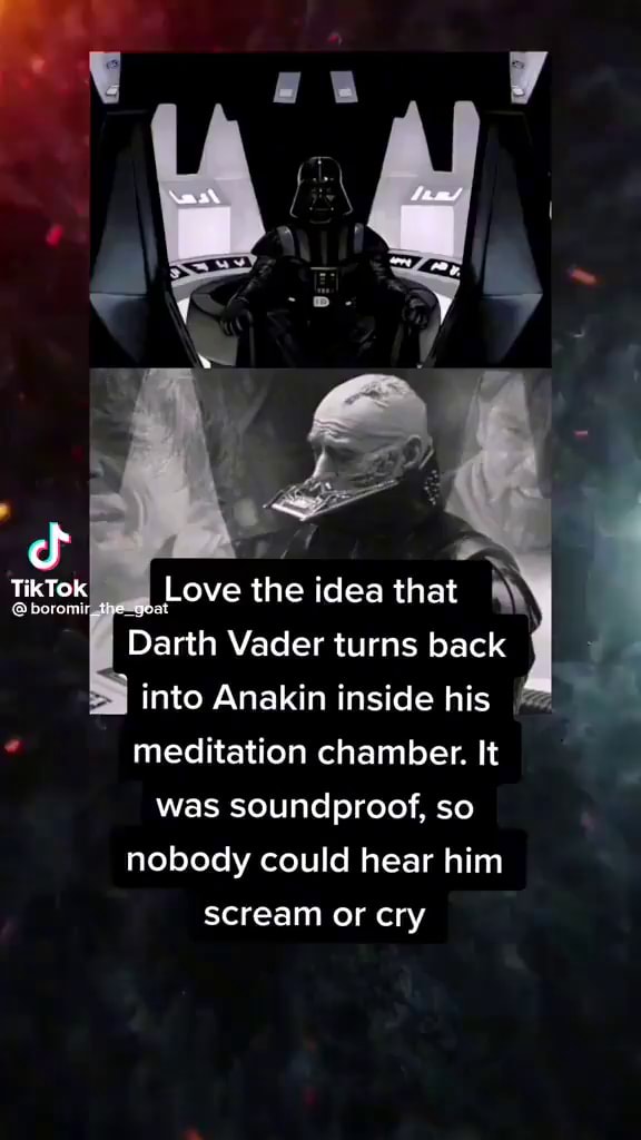 Ss Tiktok Love the idea that Darth Vader turns back { into Anakin ...