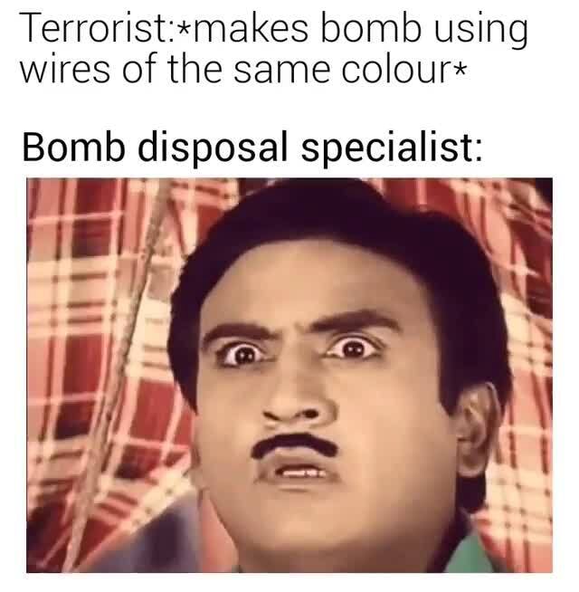 Bomb using wires of the same colour" Bomb disposal specialist: