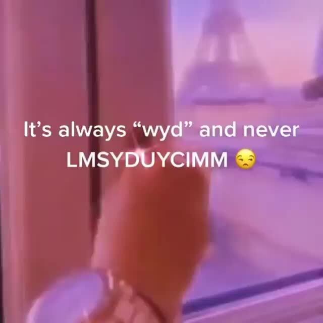 It's always "wyd" and never LMSYDUYCIMM - iFunny