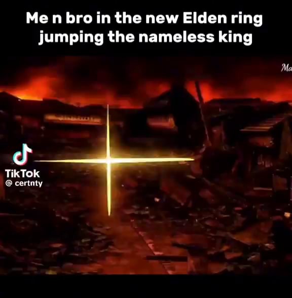 Men bro in the new Elden ring jumping the nameless king Ma TikTok certnty - iFunny