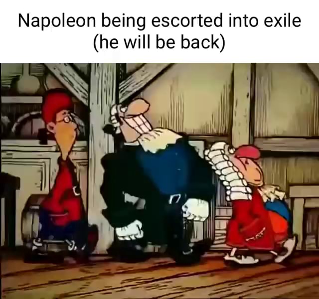 Napoleon being escorted into exile (he will be back) - iFunny