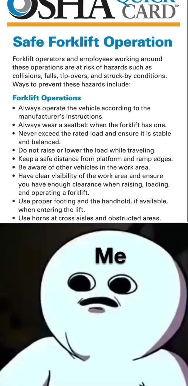 CARD Safe Forklift Operation Forklift operators and employees working ...