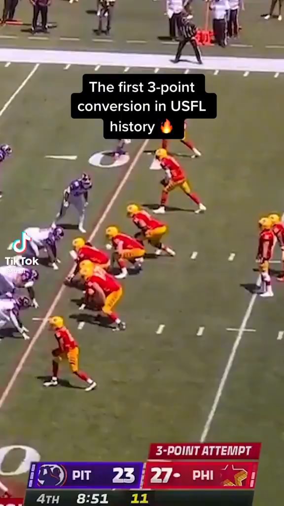 The first 3-point conversion in USFL history TiKTok > 3-POINT ATTEMPT ...