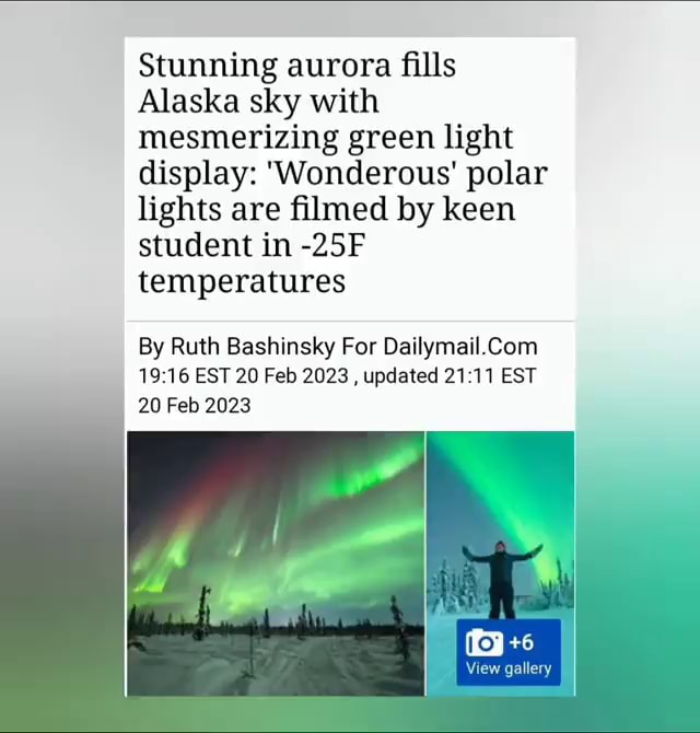 Stunning aurora fills Alaska sky with mesmerizing green light display ...