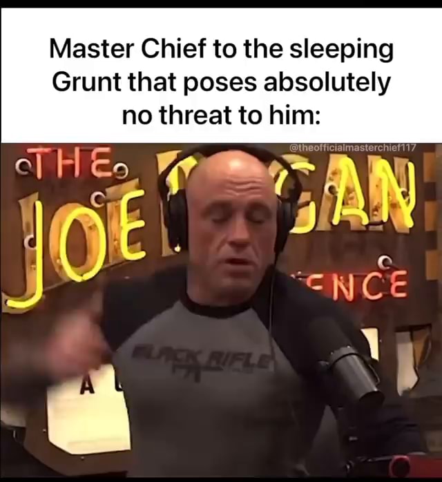 Master Chief to the sleeping Grunt that poses absolutely no threat to ...