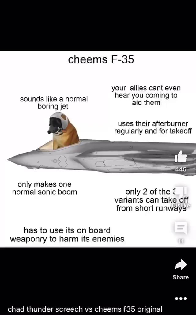 Cheems F-35 your allies cant even hear you coming to sounds like a ...