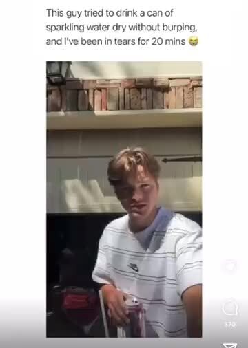 This guy tried to drink a can of sparkling water dry without burping ...
