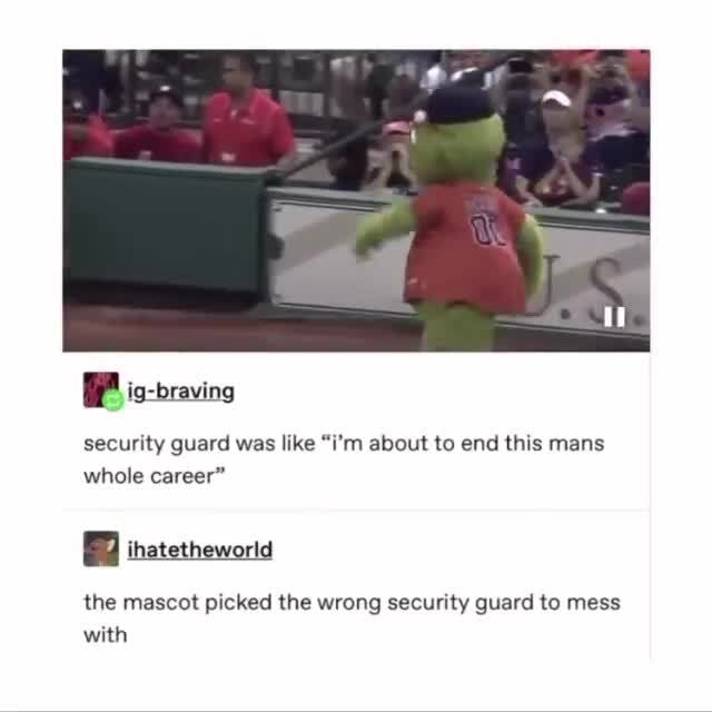 P ig-braving security guard was like "i'm about to end this mans whole ...