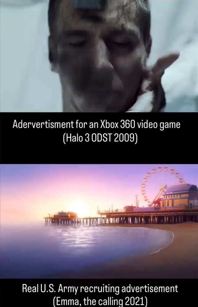 Adervertisment for an Xbox 360 video game (Halo 3 ODST 2009) Real U.S ...