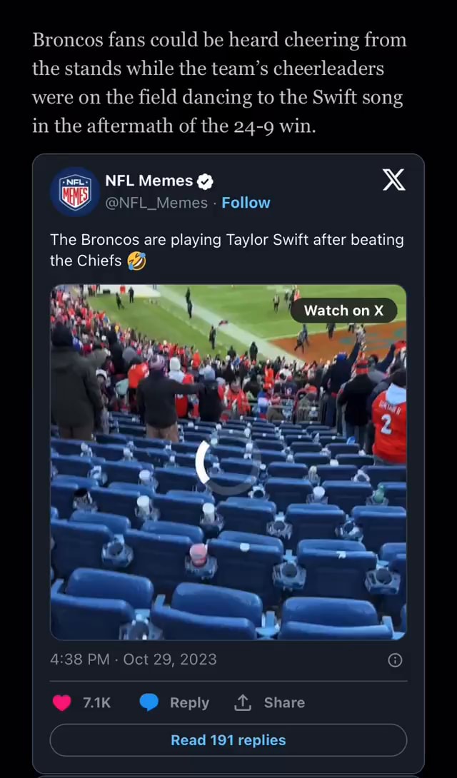 Broncos fans could be heard cheering from the stands while the team's ...