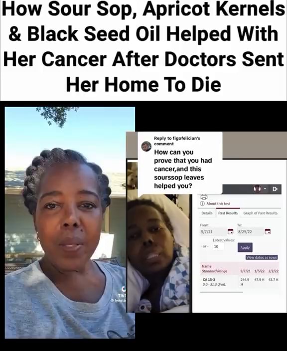 How Sour Sop, Apricot Kernels & Black Seed Oil Helped With Her Cancer After Doctors Sent Her ...