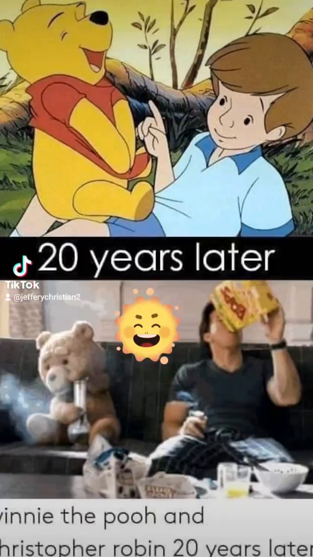20 years later ( \ \ \ 'innie the pooh and Aristopher robin 20 veairs ...