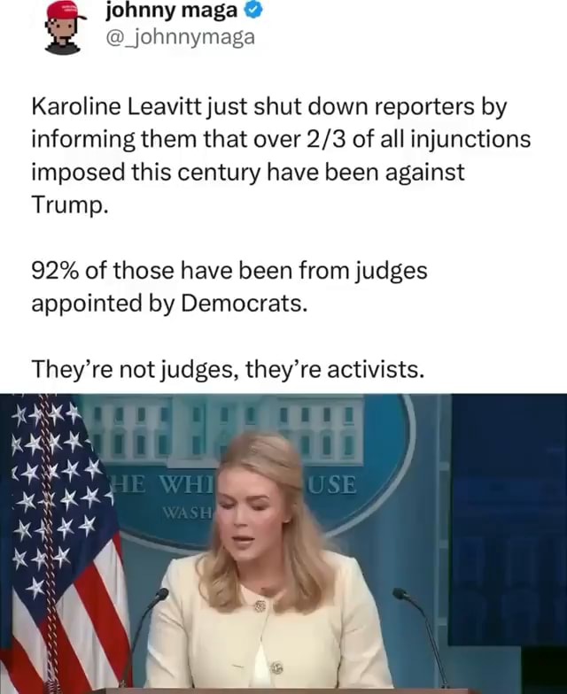 Johnny maga Karoline Leavitt just shut down reporters by informing them ...