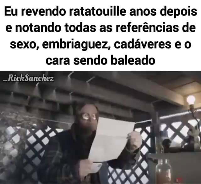 Eu revendo ratatouille anos depois e notando todas as referências de ...