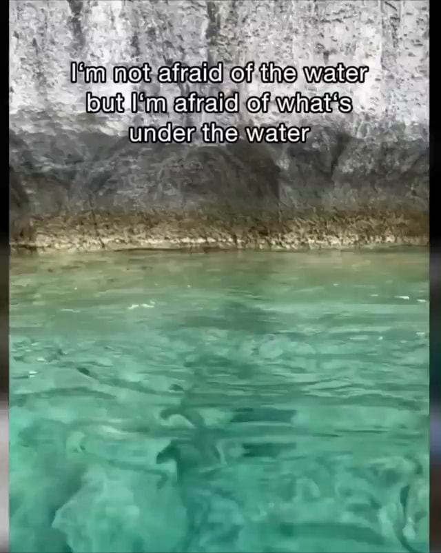 "im not afraid of the watery m afraid of what's} under tne water - iFunny