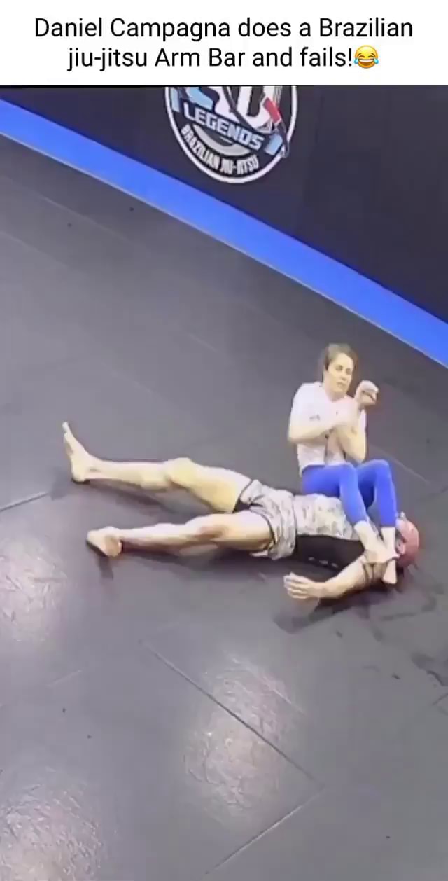 Daniel Campagna does a Brazilian jiu-jitsu Arm Bar and fail - iFunny