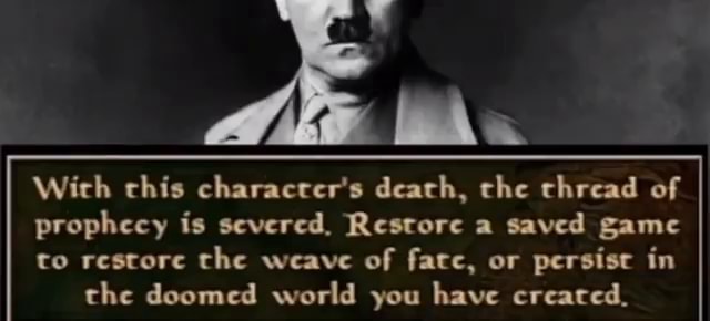 Wich chis character's death, the thread of prophecy is severed. Restore ...