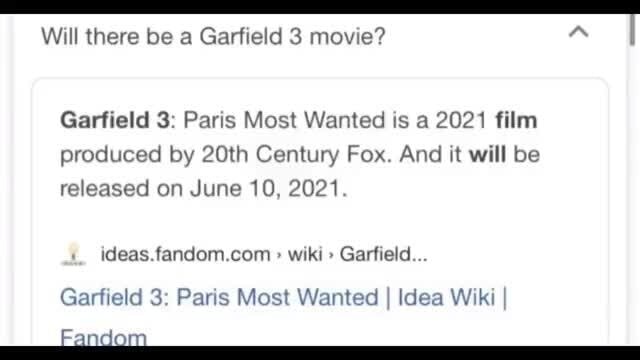 Will there be a Garfield 3 movie? Garfield 3: Paris Most Wanted is a ...