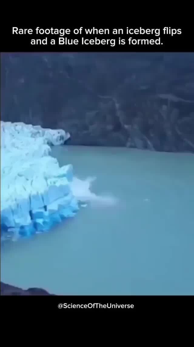 Rare footage of when an iceberg flips and a Blue Iceberg is formed. se ...