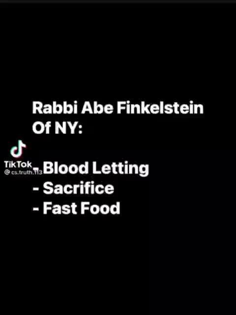 Rabbi Abe Finkelstein Of NY: Blood Letting Sacrifice Fast Food) - iFunny