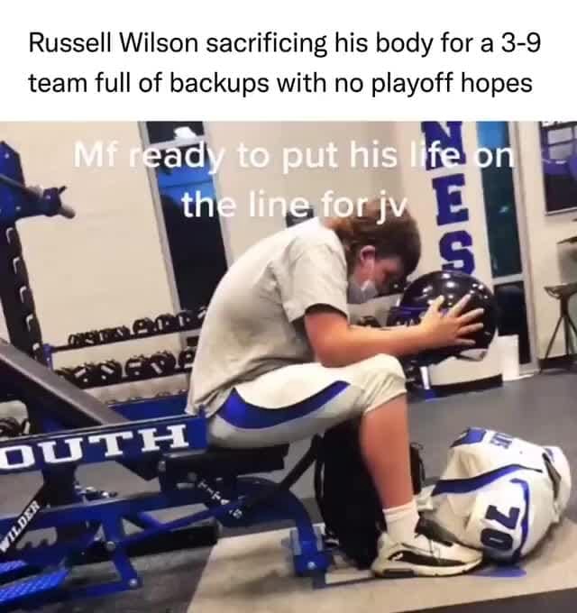 Russell Wilson sacrificing his body for a 3-9 team full of backups with ...