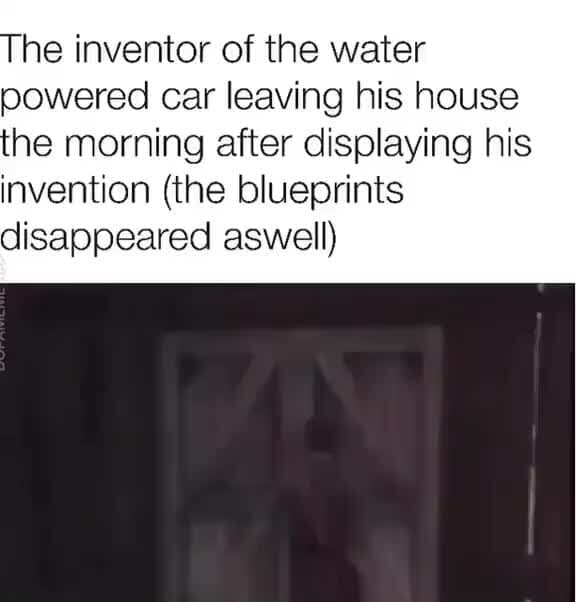 He inventor of the water powered car leaving his house he morning after ...