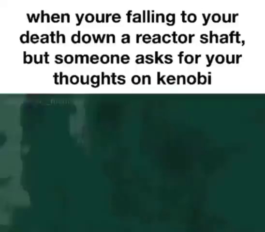When youre falling to your death down a reactor shaft, but someone asks ...